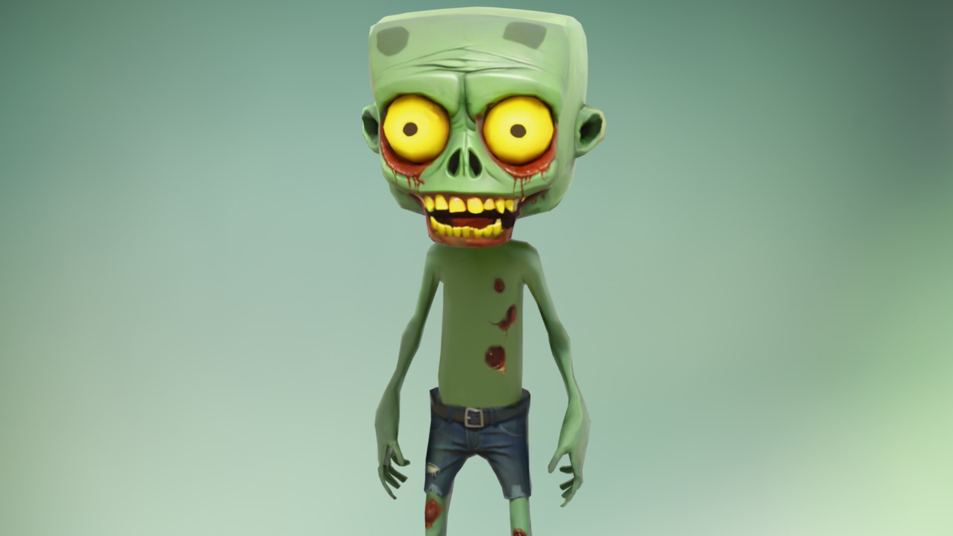 Stylized Zombie Cartoon Game Character Low-poly 3D Model - TurboSquid ...