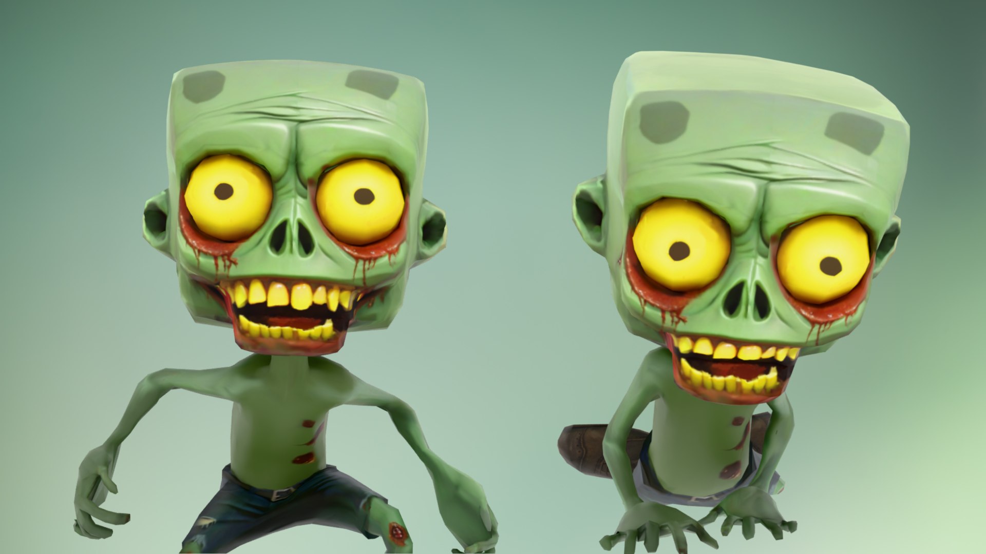 Stylized Zombie Cartoon Game Character Low-poly 3D Model - TurboSquid ...