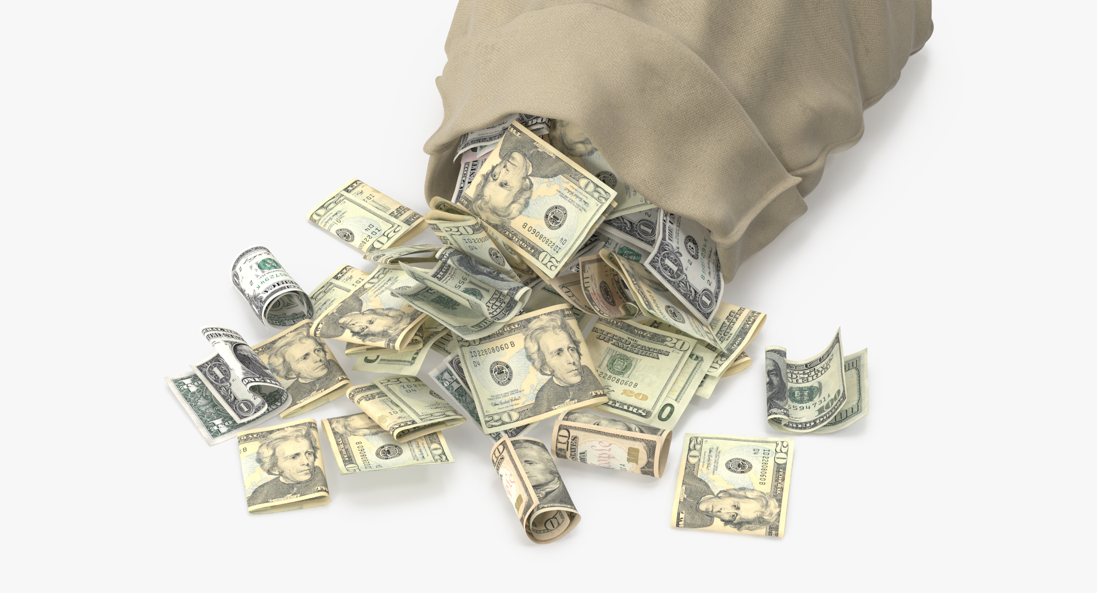 money bags open 3d max