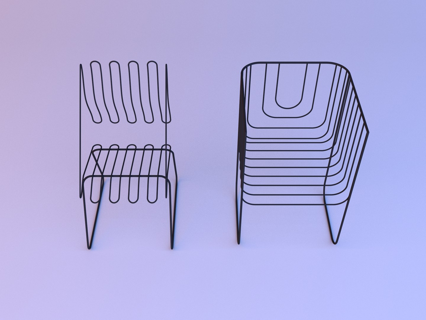 Metal Grid Chair 3D Model - TurboSquid 1736004