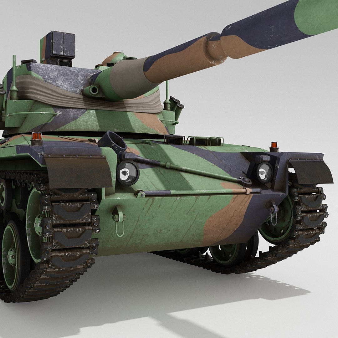 3d model austrian sk-105 light tank