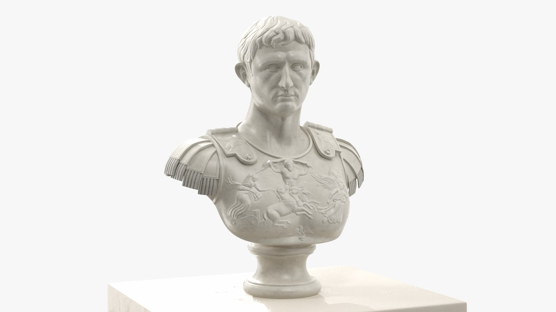 Roman Emperor Bust on Marble Pedestal model - TurboSquid 2086160