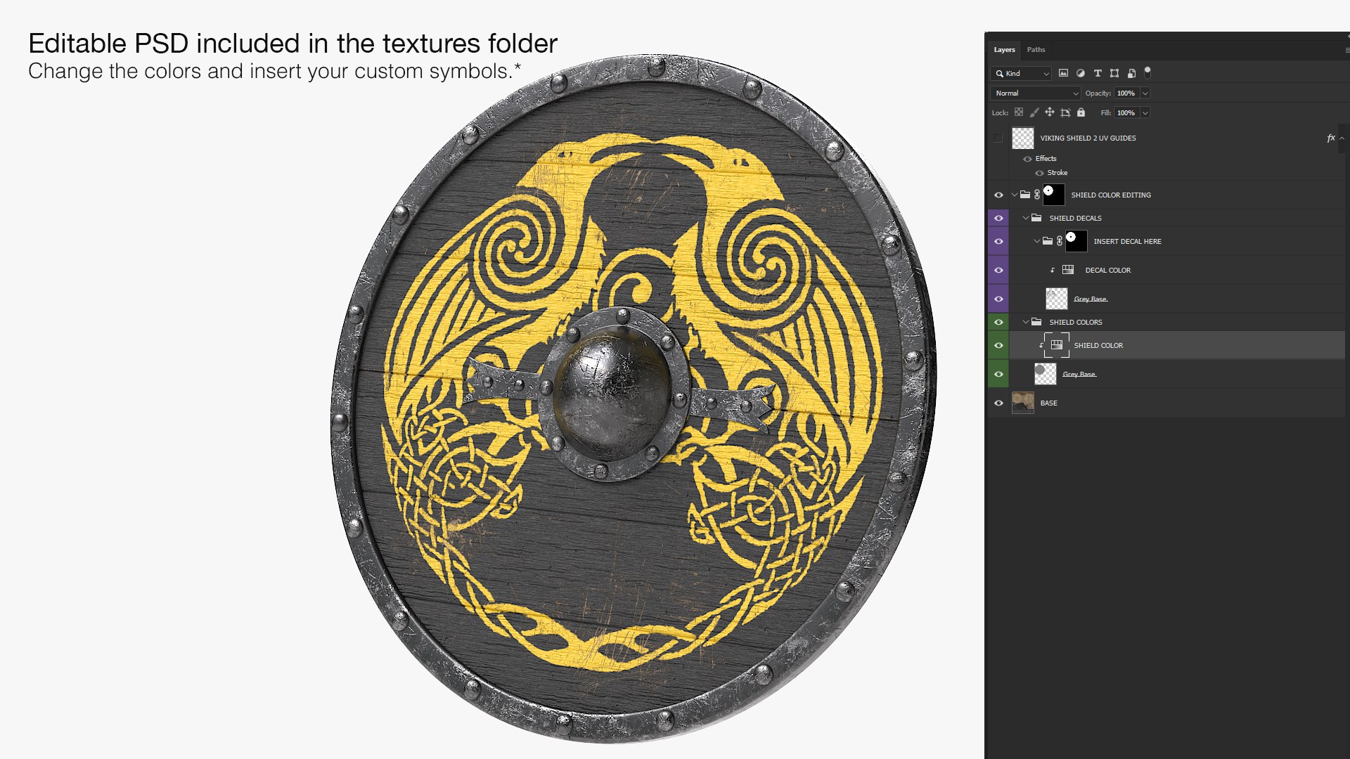 3D Model Viking Shield V2 Design 2 - TurboSquid 2285281