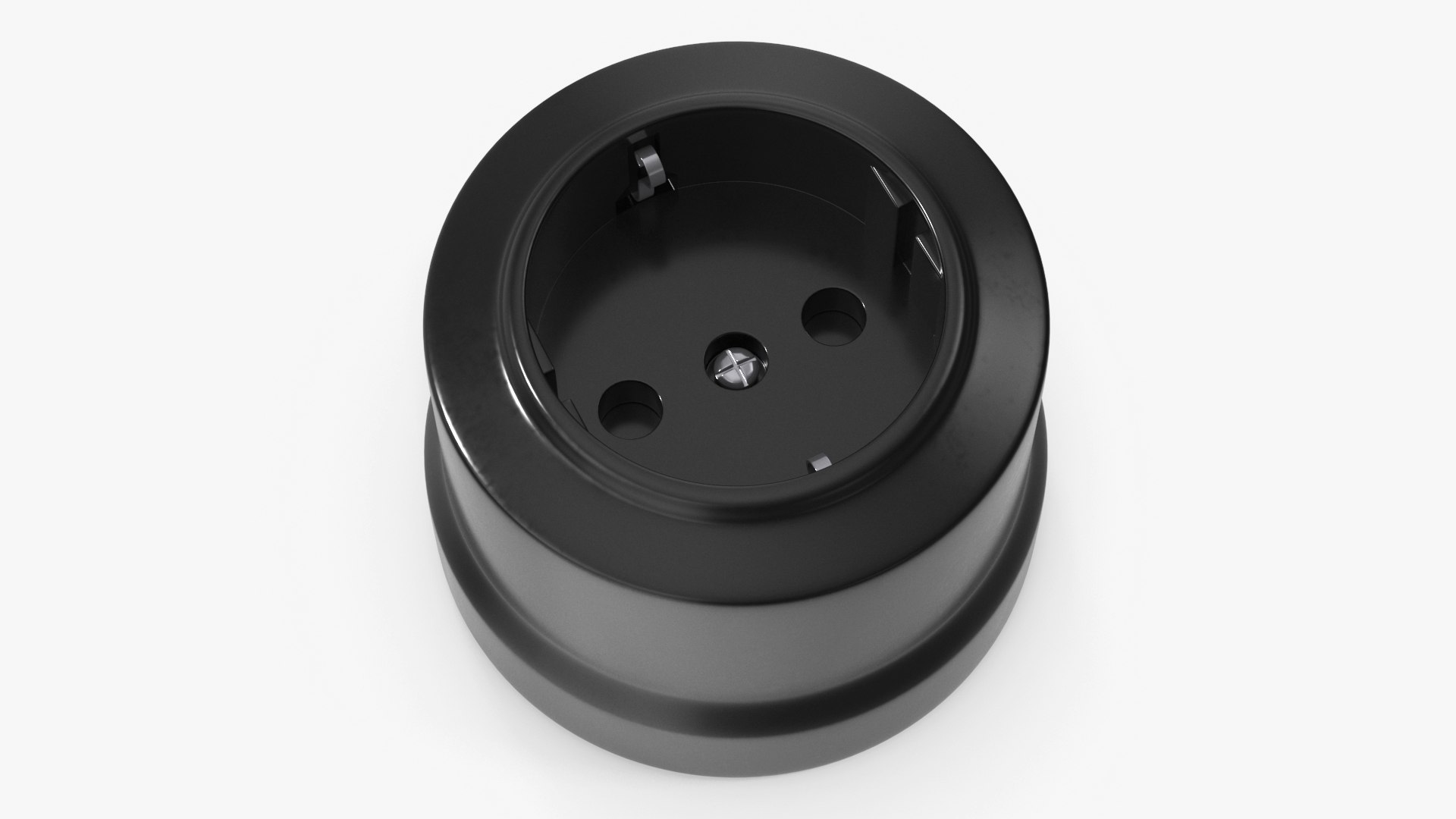 3D Electrical Retro Sockets Ceramic Black model - TurboSquid 2062969