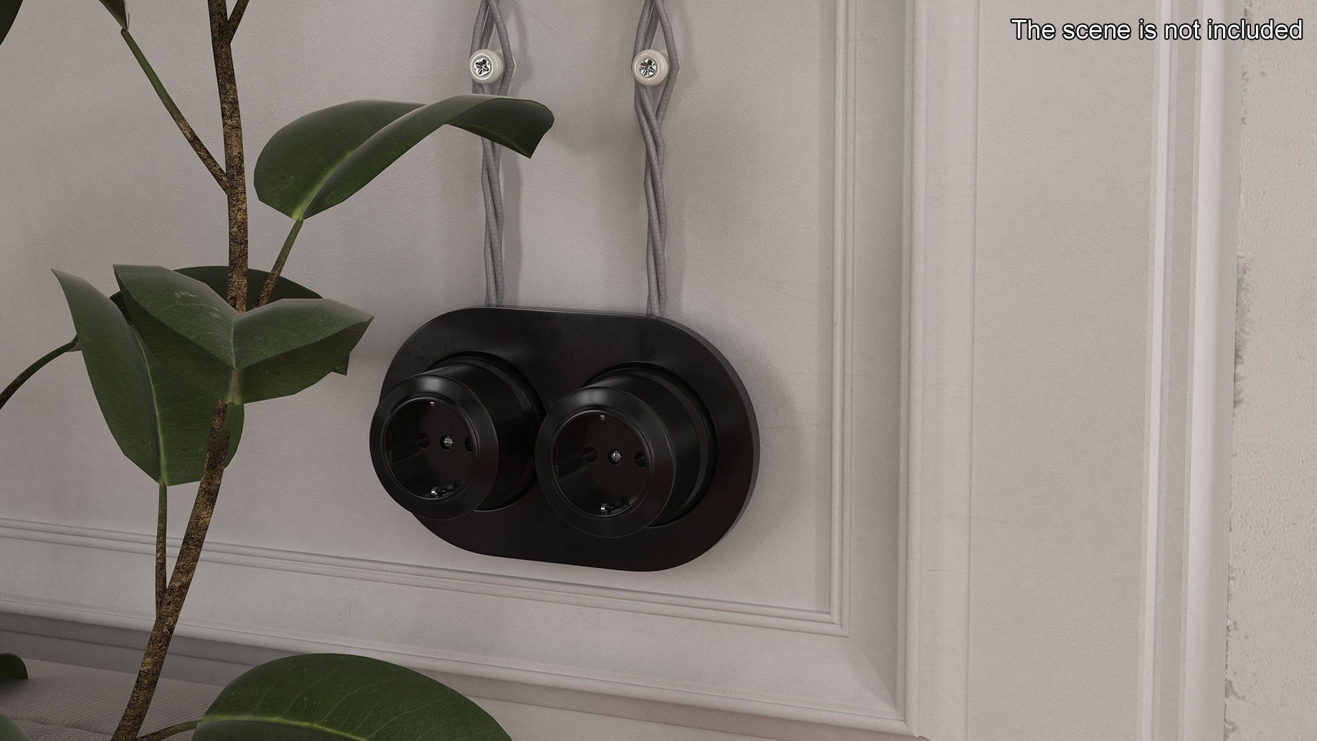 3D Electrical Retro Sockets Ceramic Black Model - TurboSquid 2062969