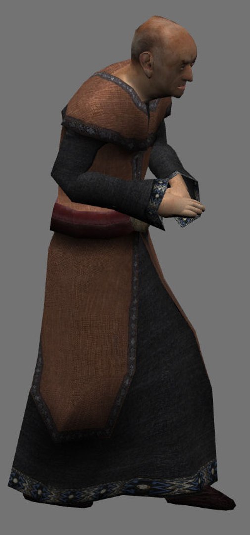 3d Monk Priest Wizard Model