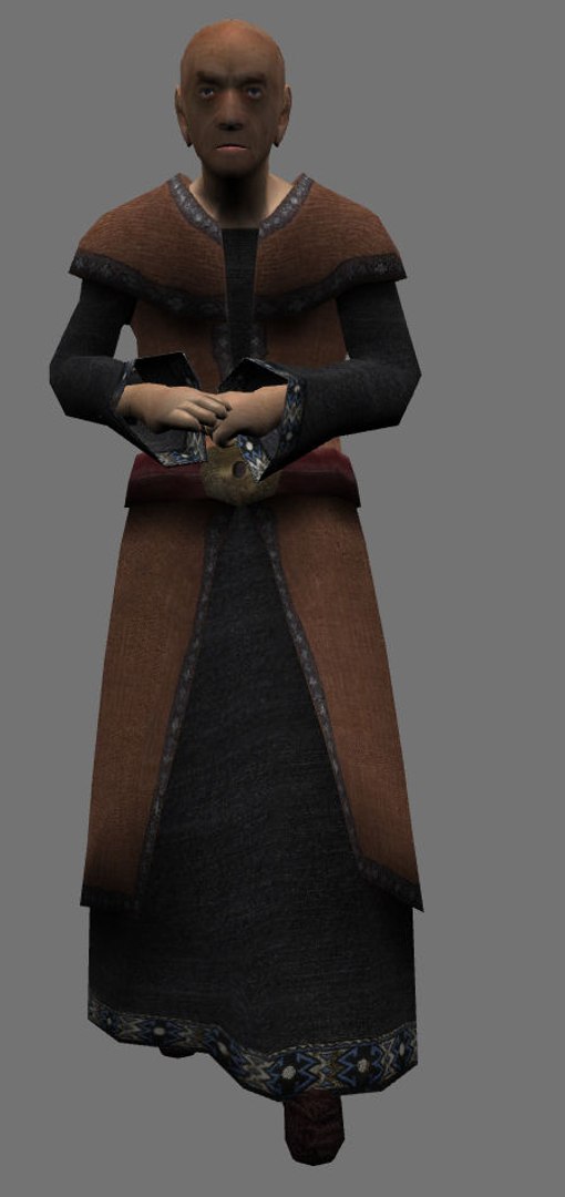 3d Monk Priest Wizard Model