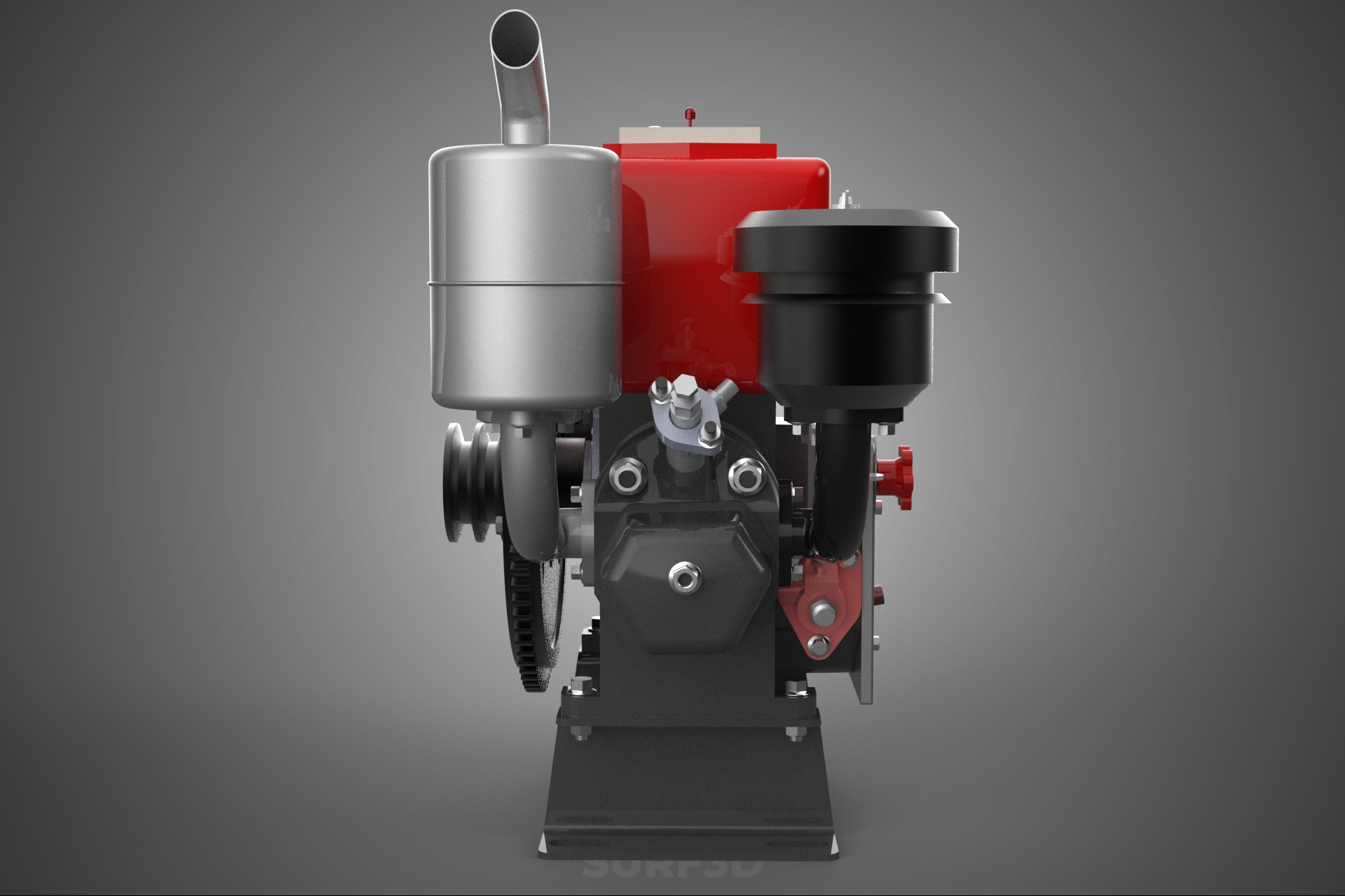 modelo 3d MÁQUINA CON MOTOR DIÉSEL PARA USO PEQUEÑO, MOTOR DE ...