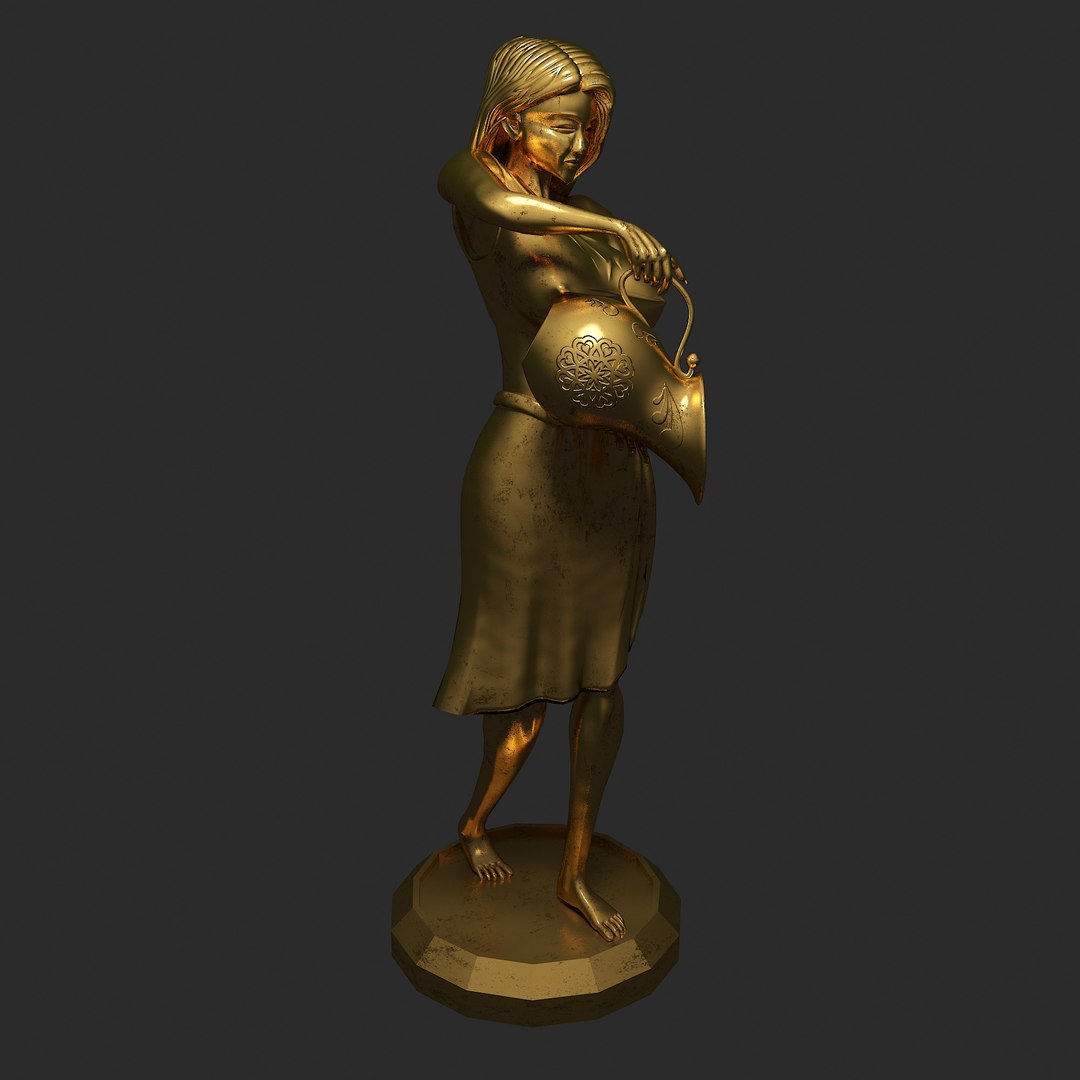 3D Aquarius Zodiac Statue 3D - TurboSquid 1907791