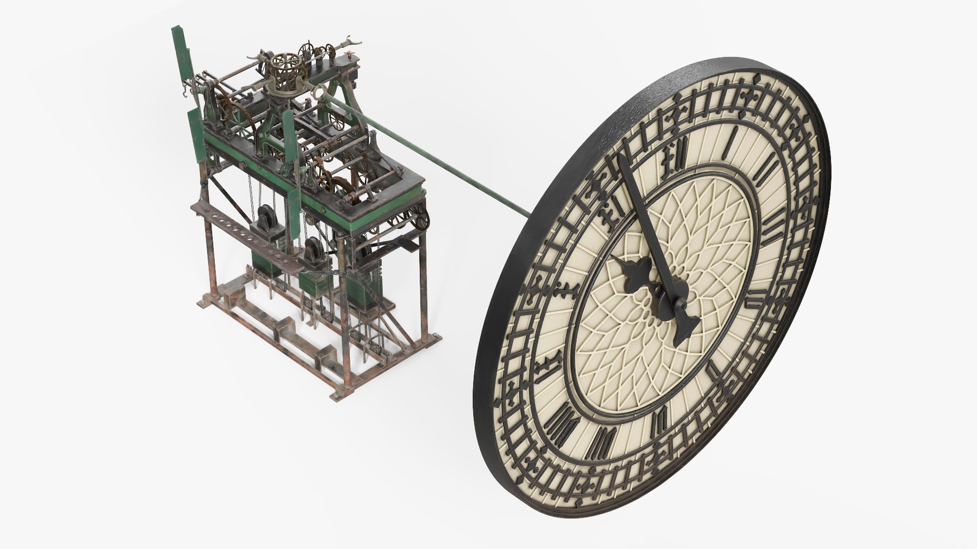 Large Dial Turret Clock Mechanism Used 3D - TurboSquid 2397047