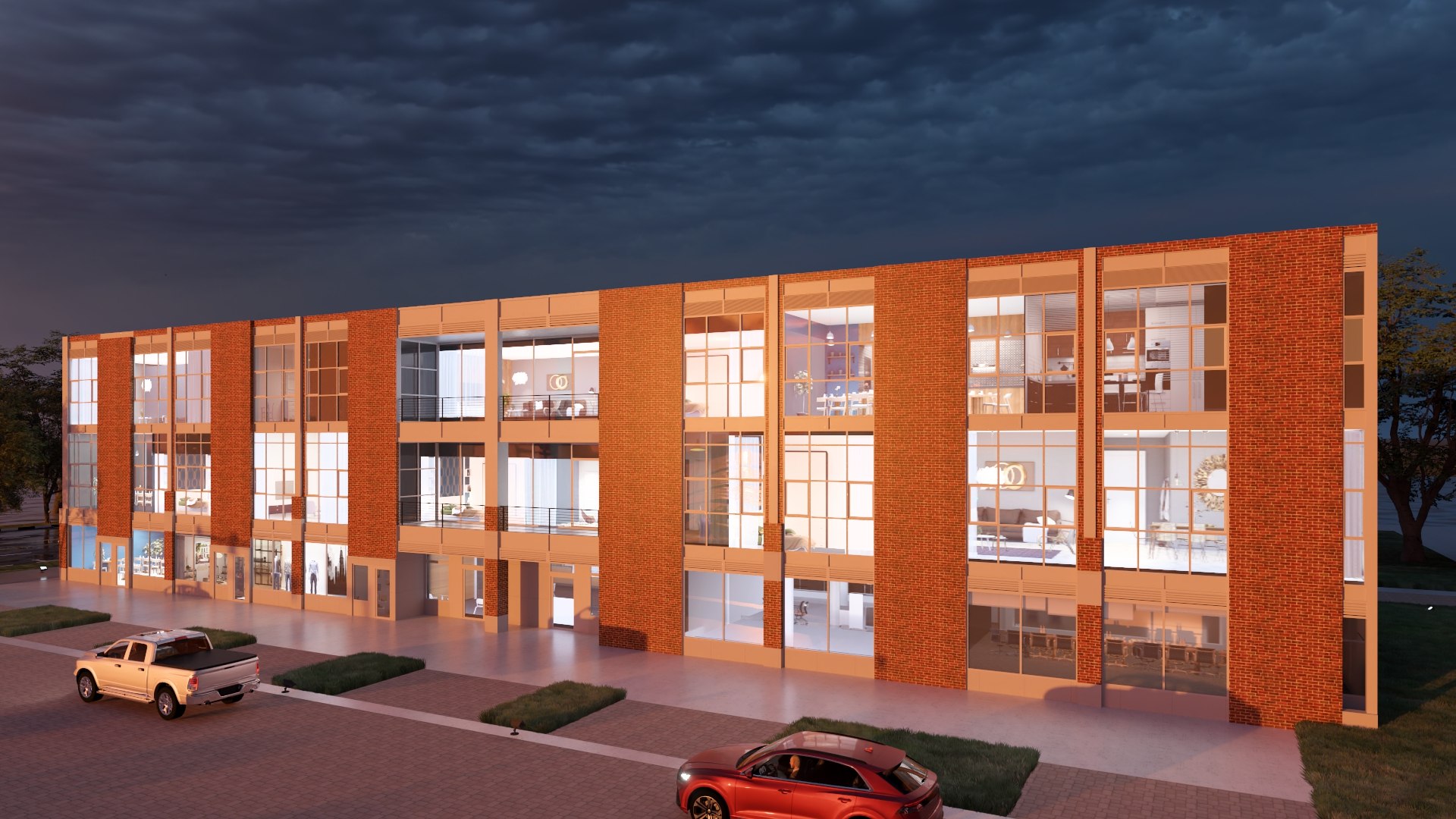 Mixed Use Building Multi Family Model - TurboSquid 2291642