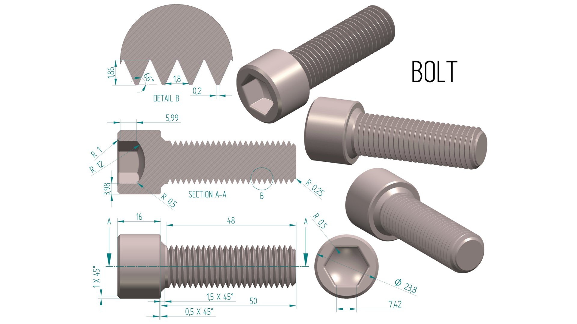 3D Bolt - TurboSquid 2113013
