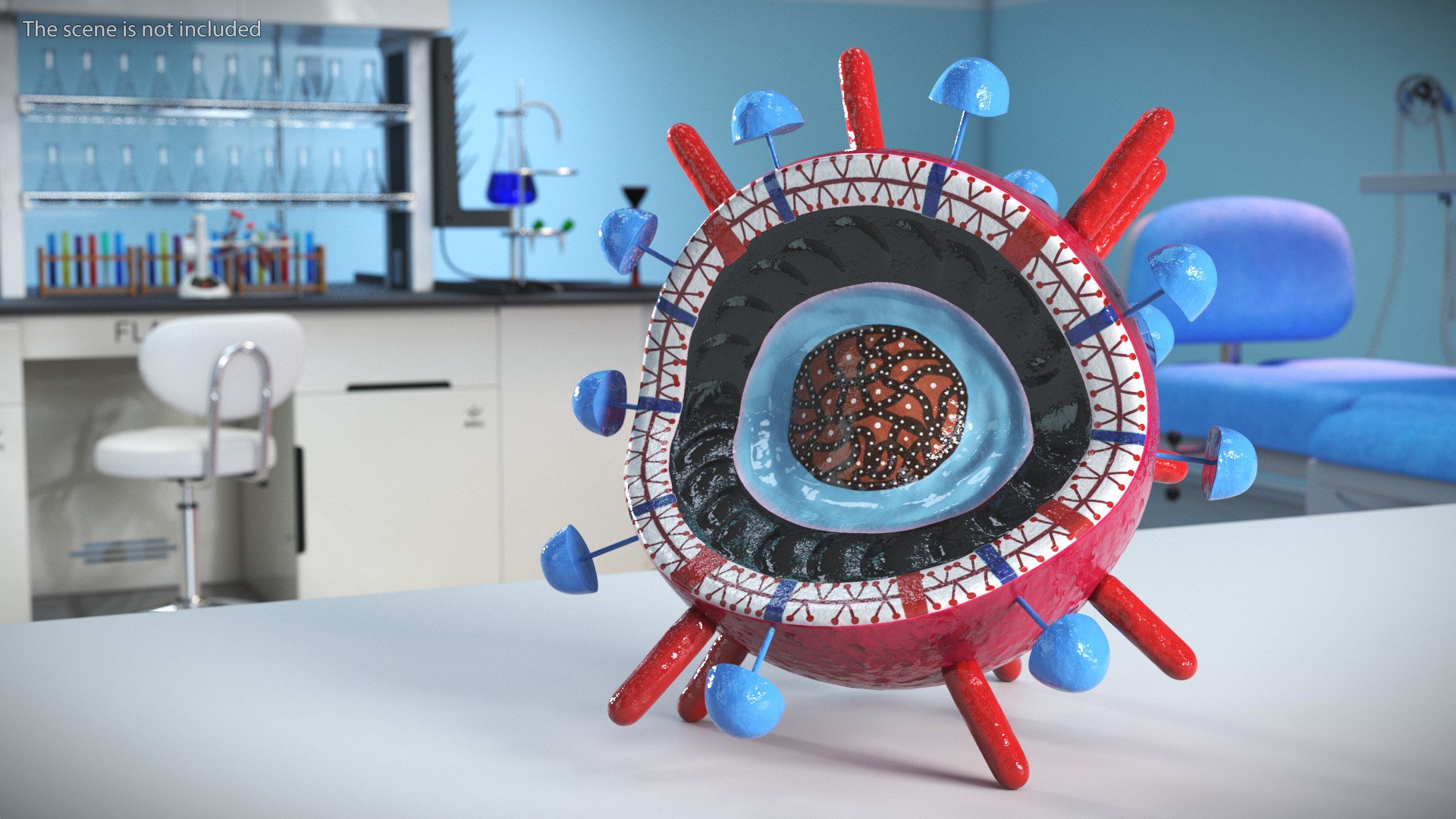 Influenza Virus Cross-Section Teaching Model Red 3D - TurboSquid 2414815