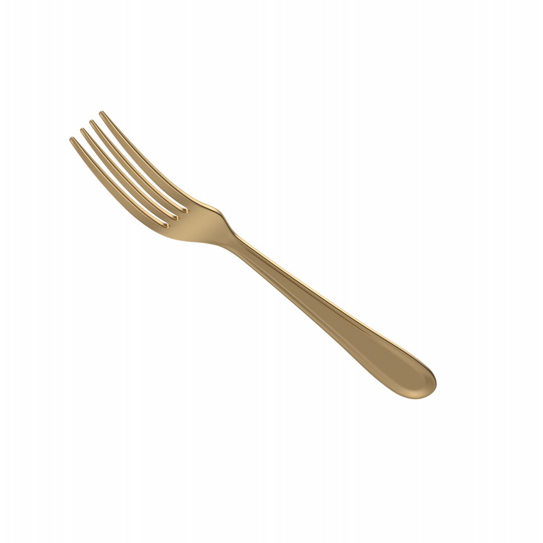Gold Fork 3D Model - TurboSquid 2122665