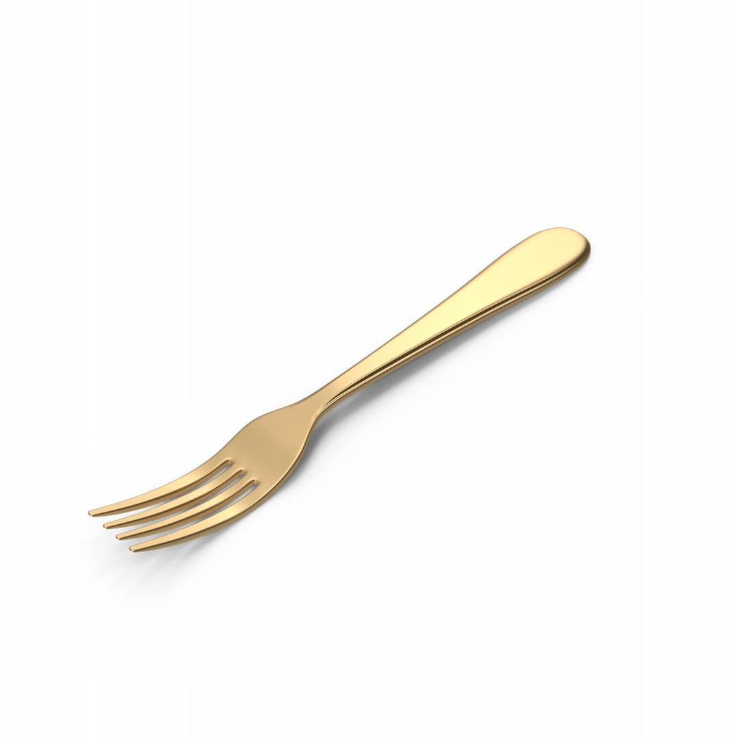 Gold Fork 3D Model - TurboSquid 2122665