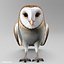 Realistic Barn Owl Folded 3d Model