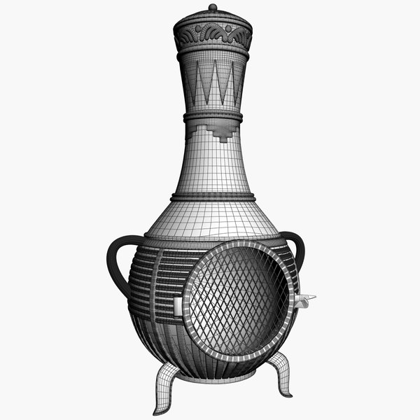 pine style chiminea 3d max
