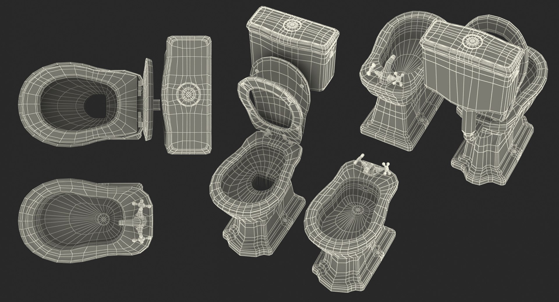 Toilets Bidets 3D Model - TurboSquid 1300549