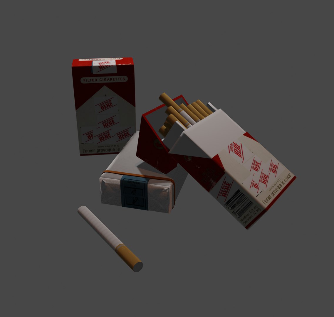 3D 3D Cigarette Box Model Realistic Design Generic Brand Model ...