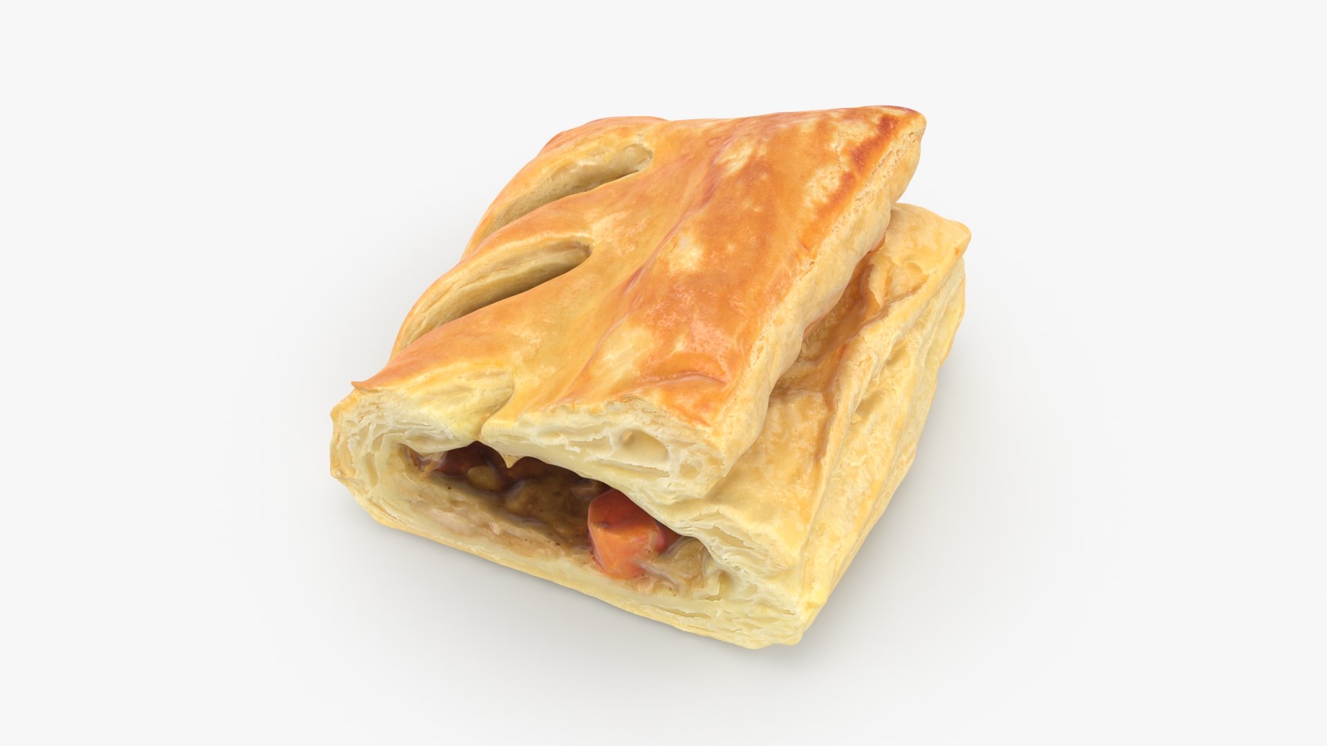 Tuna Puff Pastry Half 3D Model - TurboSquid 2126370