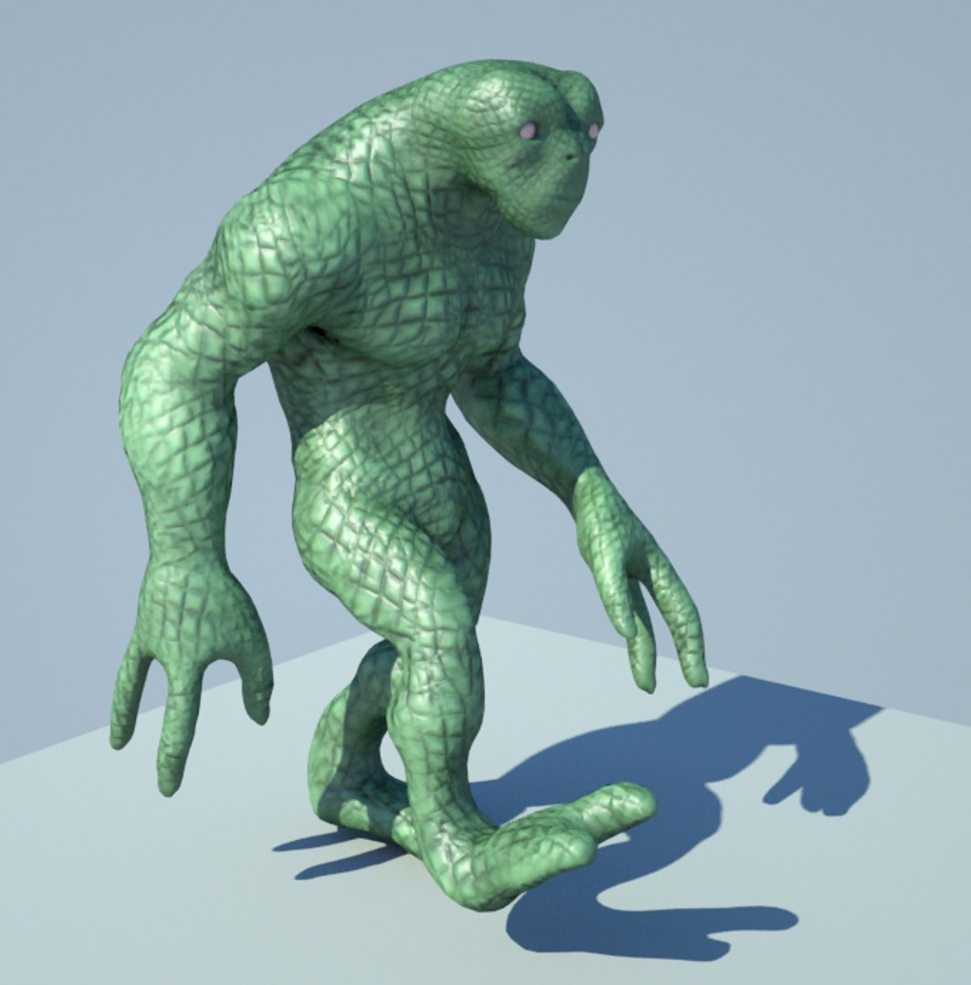 3d ma rig reptile alien