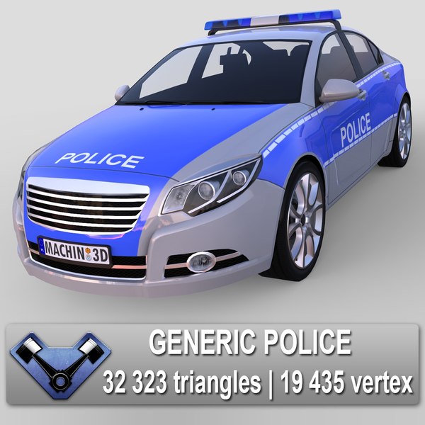 3d model generic police car majestic