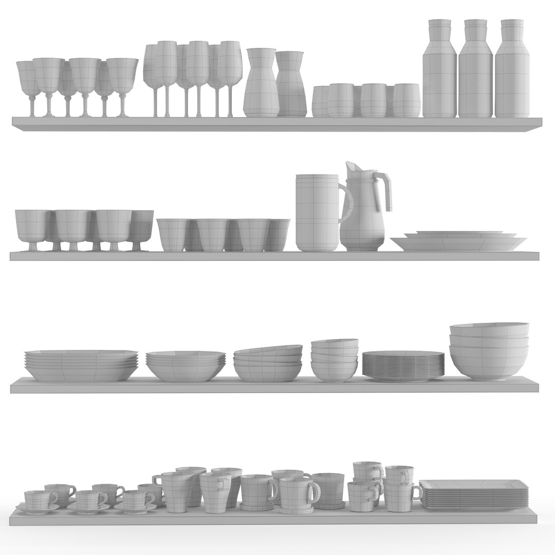 Kitchenware Tableware 02 3D Model - TurboSquid 1525332