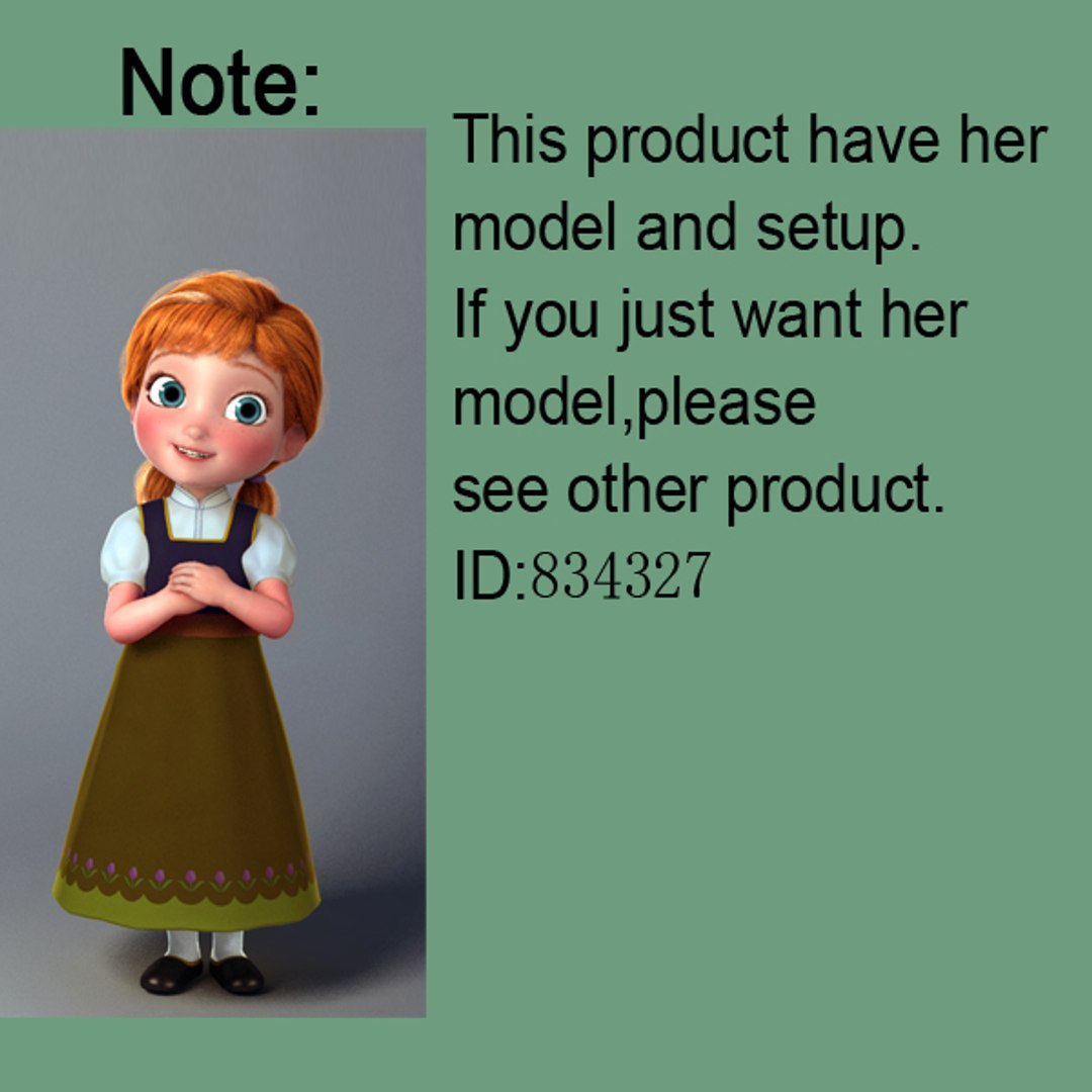 3d Max Anna Girl Cartoon