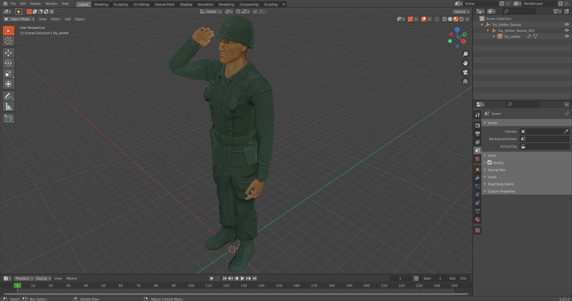 3D Toy Soldier Salutes Model - TurboSquid 2185746