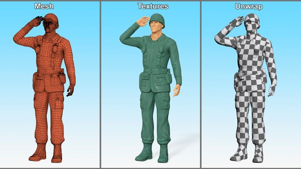 modelo 3d Saludos de soldado de juguete - TurboSquid 2185746