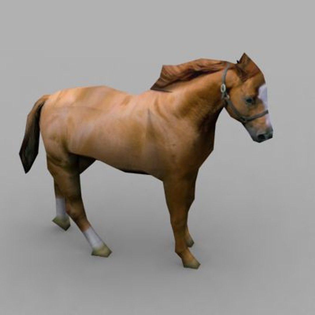 3d low-poly horse model