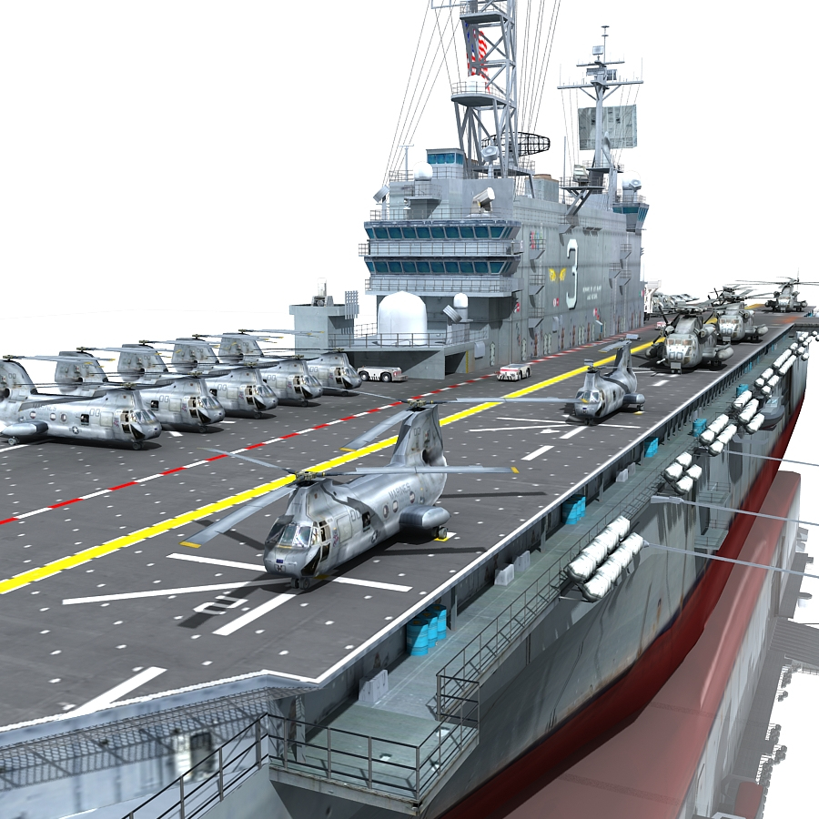 uss belleau lha-3 3d model