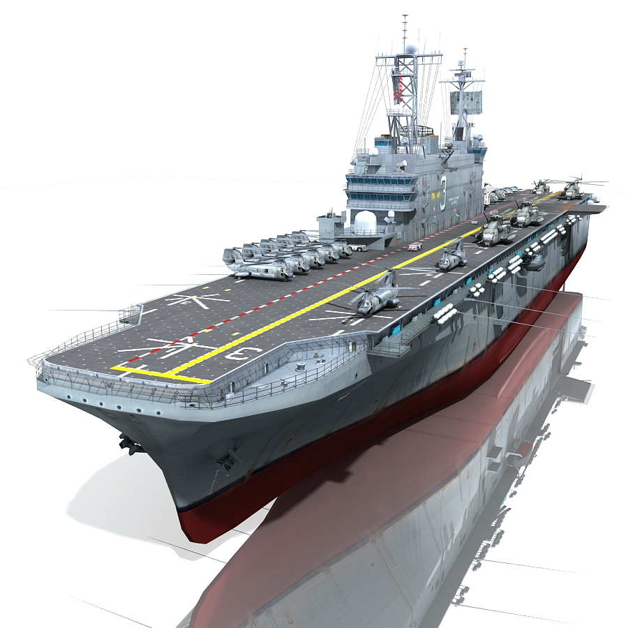 uss belleau lha-3 3d model