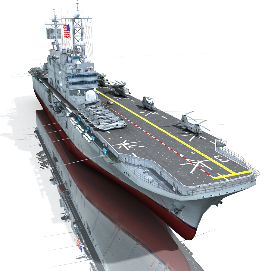 uss belleau lha-3 3d model