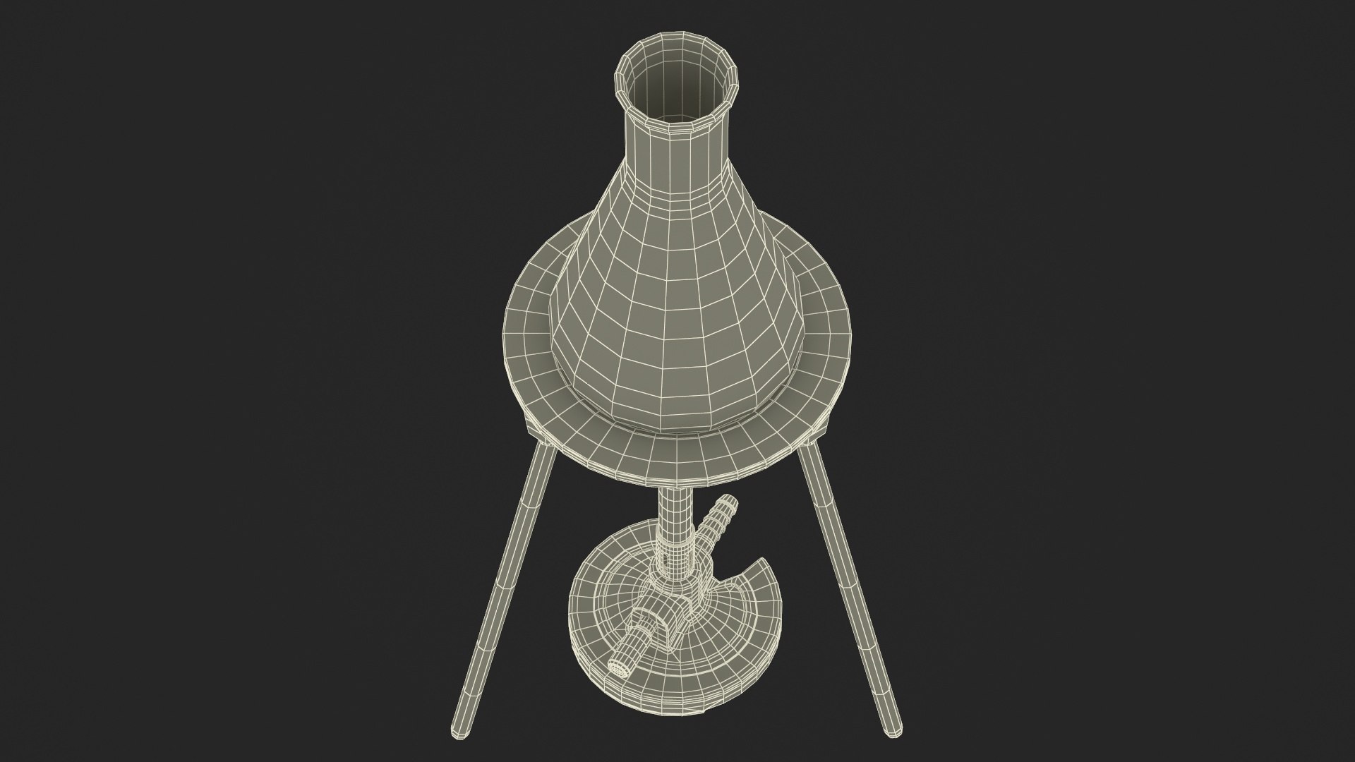 Bunsen Burner With Erlenmeyer Flask On Tripod 3D - TurboSquid 1851586