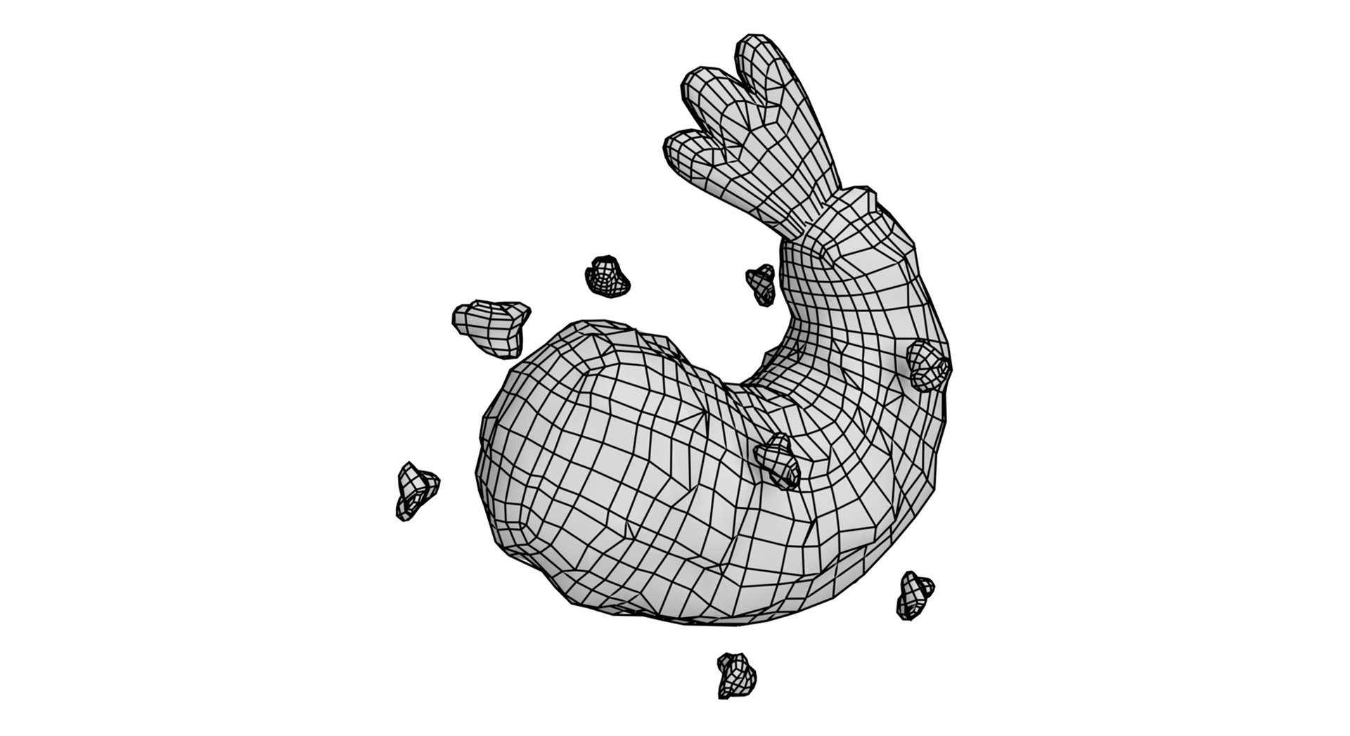 3D Cartoon Crispy Fried Prawn Model - TurboSquid 1955936