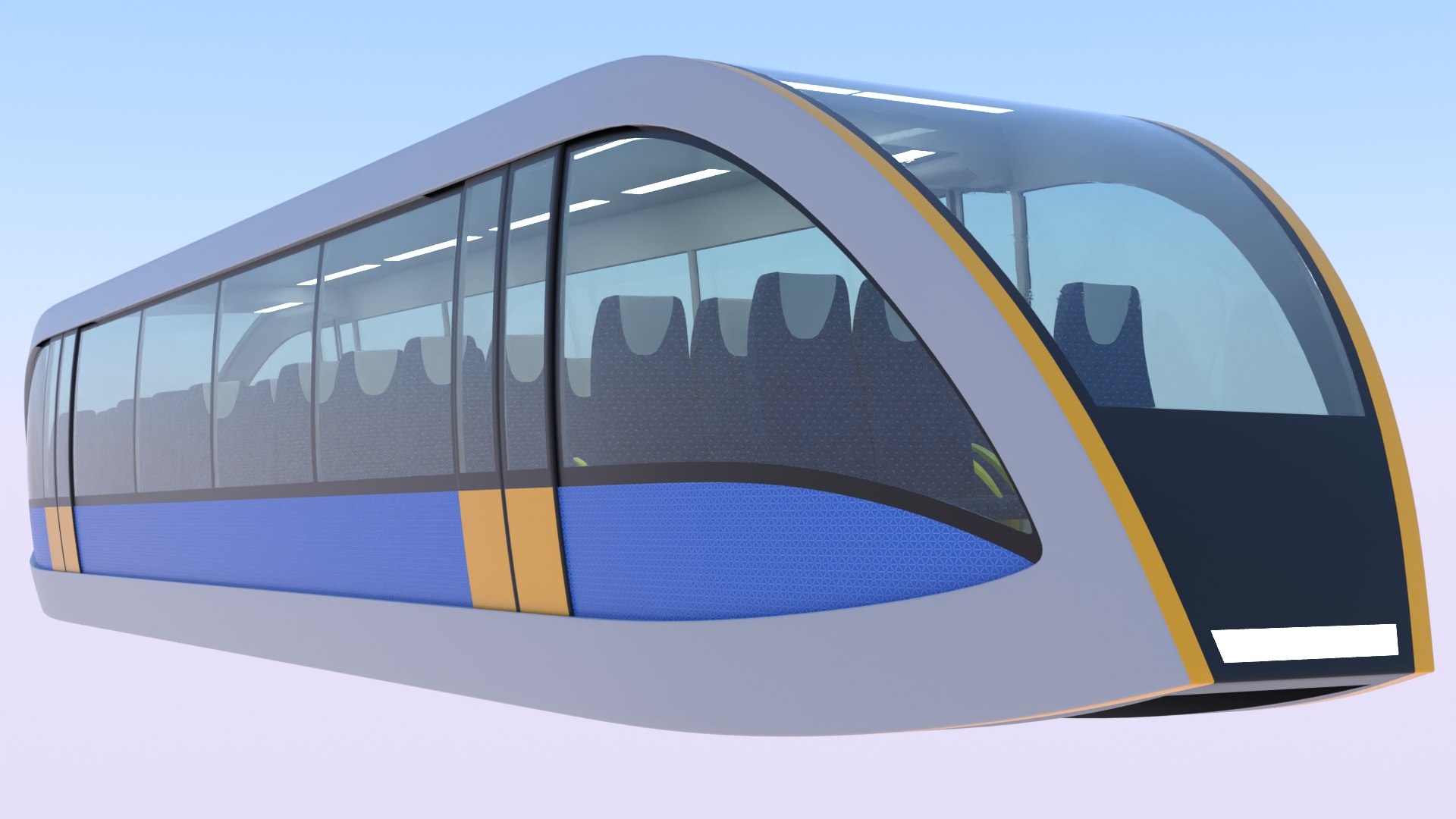 Monorail Train Concept PBR 3D - TurboSquid 2205892