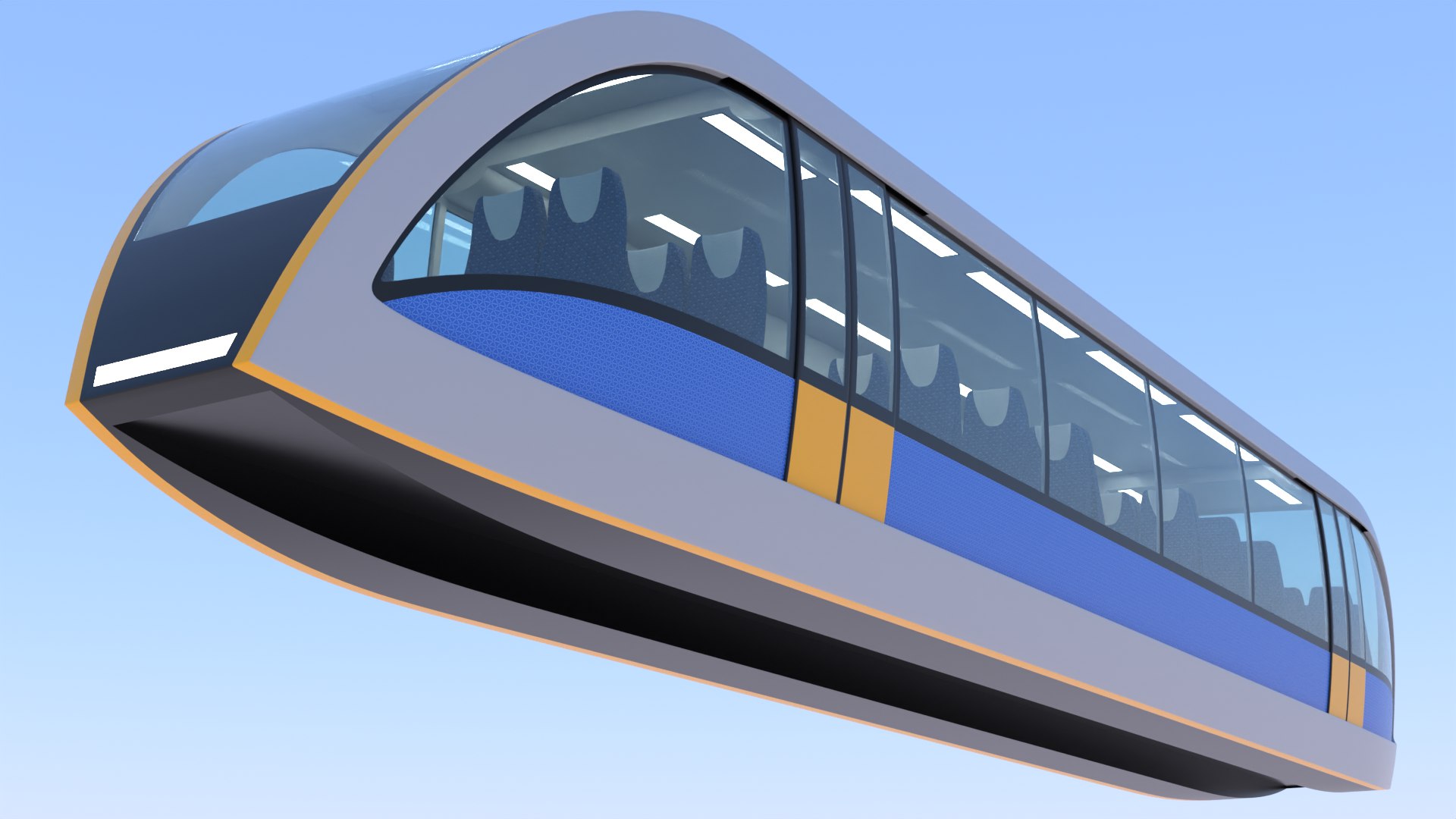 Monorail Train Concept PBR 3D - TurboSquid 2205892