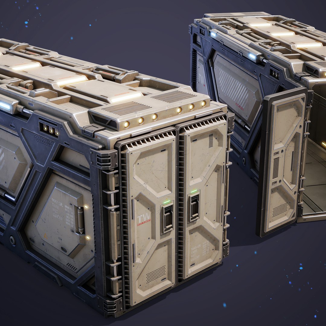 3D Sci-Fi Container Type E -PBR - TurboSquid 2281359