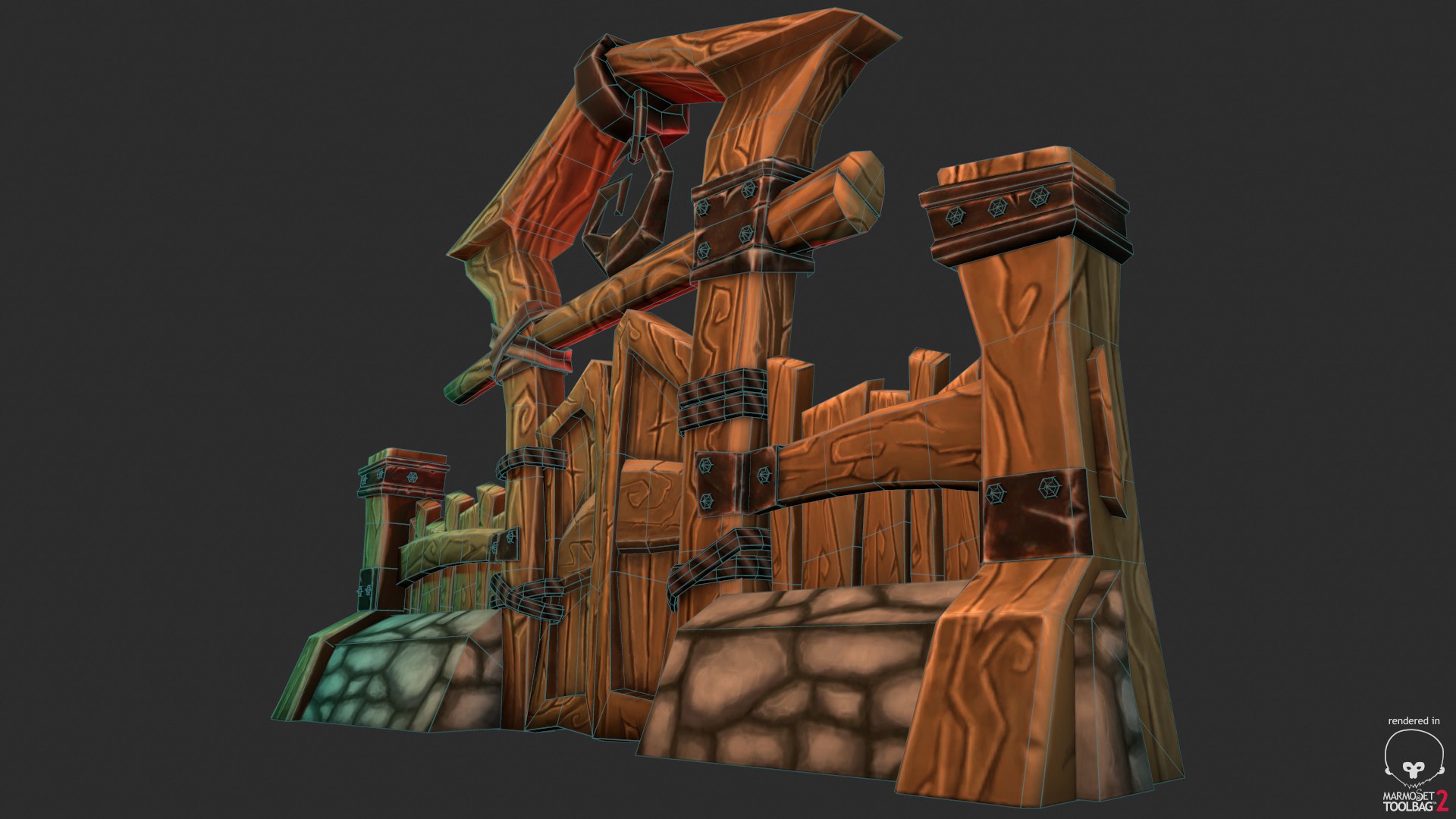 3D Woodgate Cartoon - TurboSquid 1166985