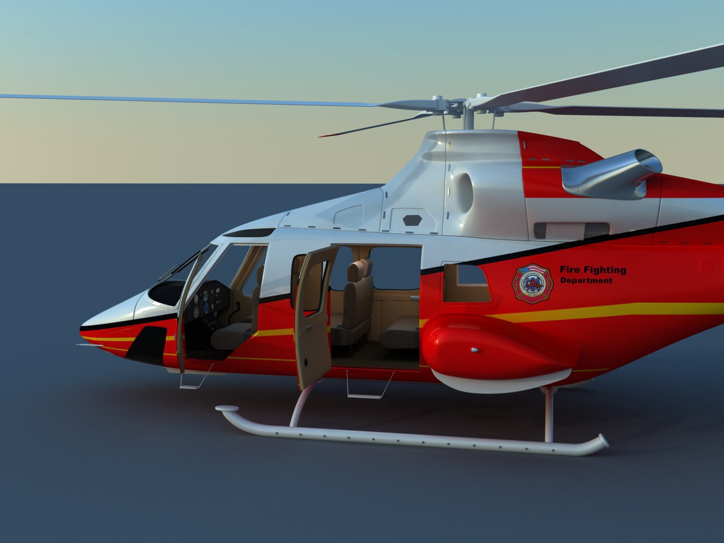 obj scaled fighting helicopter