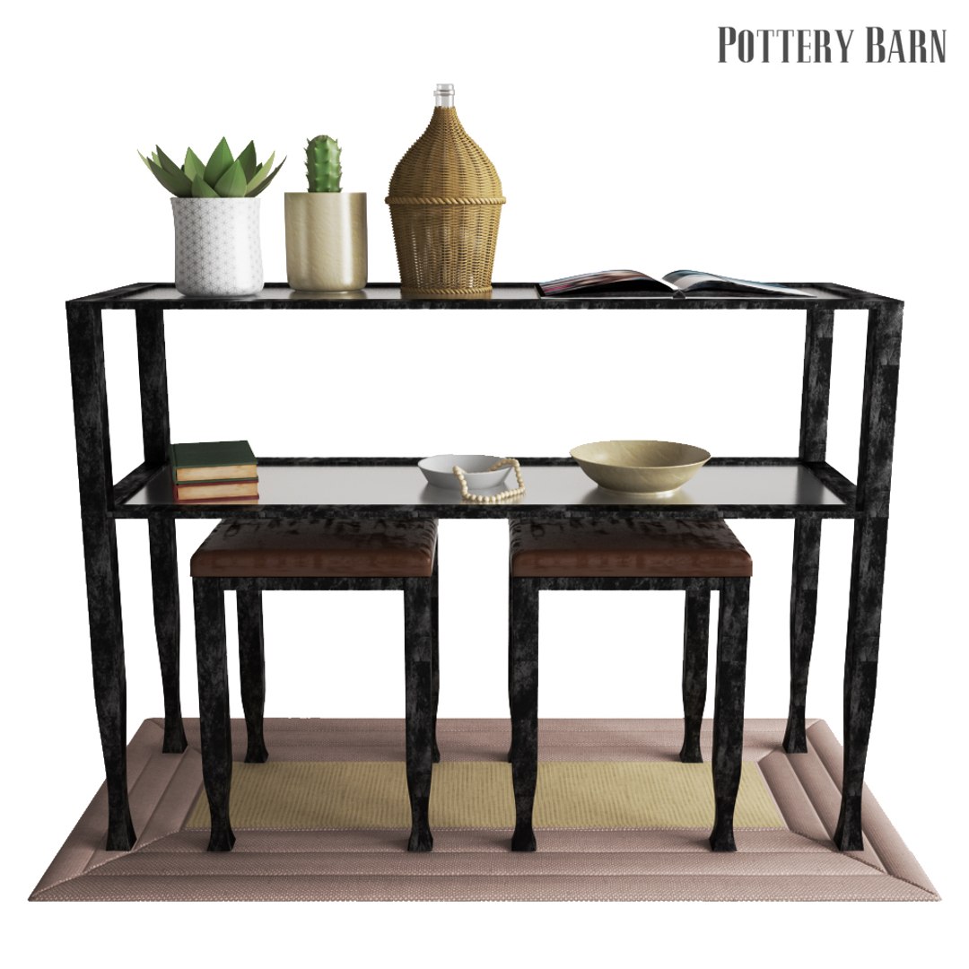 Pottery Barn Tanner Console Table 3D Model - TurboSquid 1197699