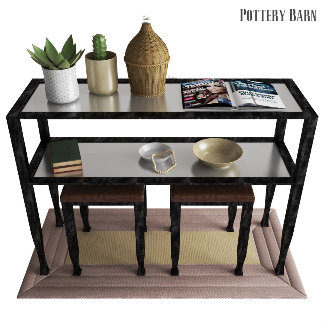 Pottery Barn Tanner Console Table 3D Model - TurboSquid 1197699