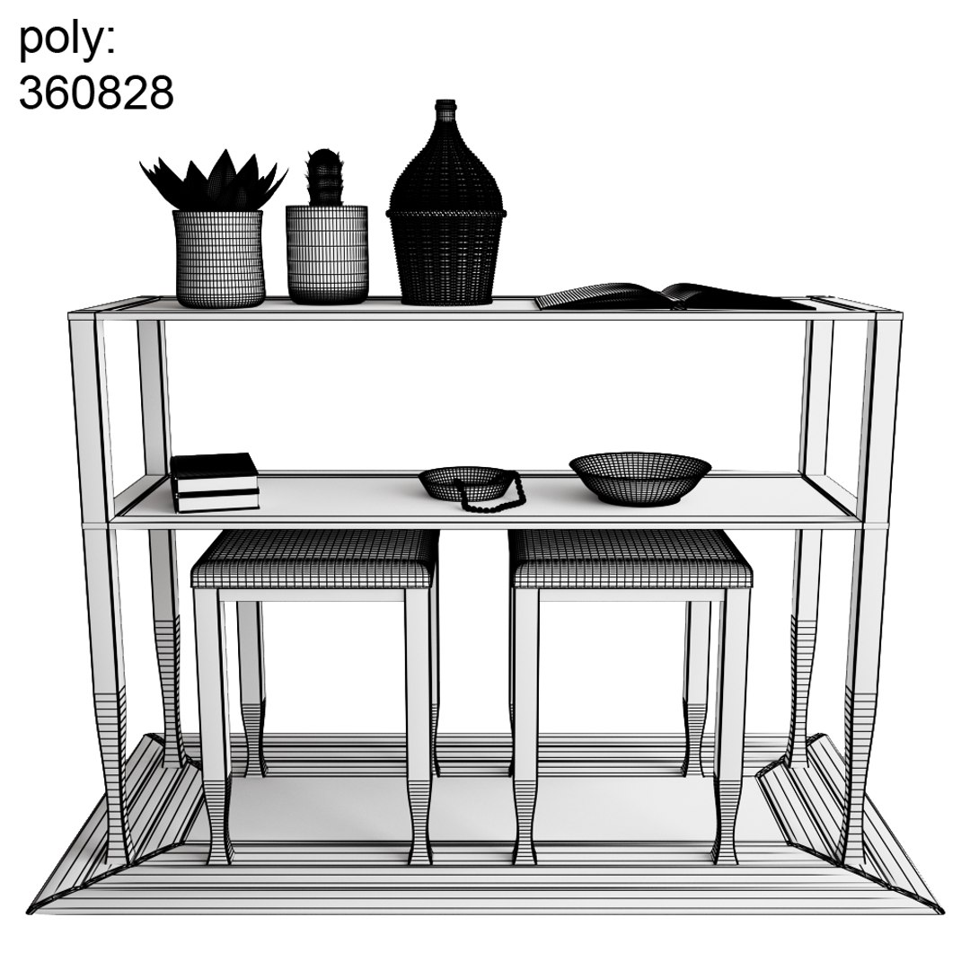 Pottery Barn Tanner Console Table 3D Model - TurboSquid 1197699