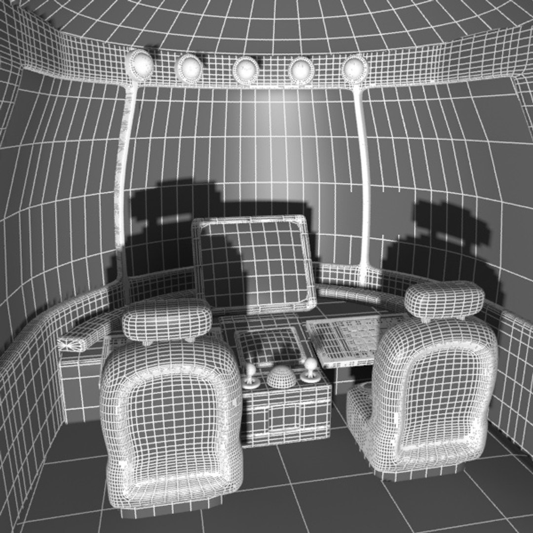 Cartoon Spacecraft Cabin 3ds