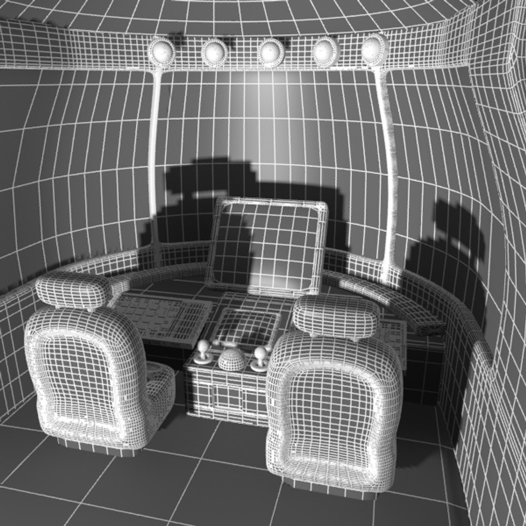 Cartoon Spacecraft Cabin 3ds