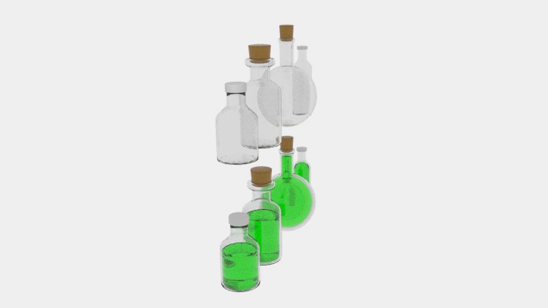3d Poison Bottles Model