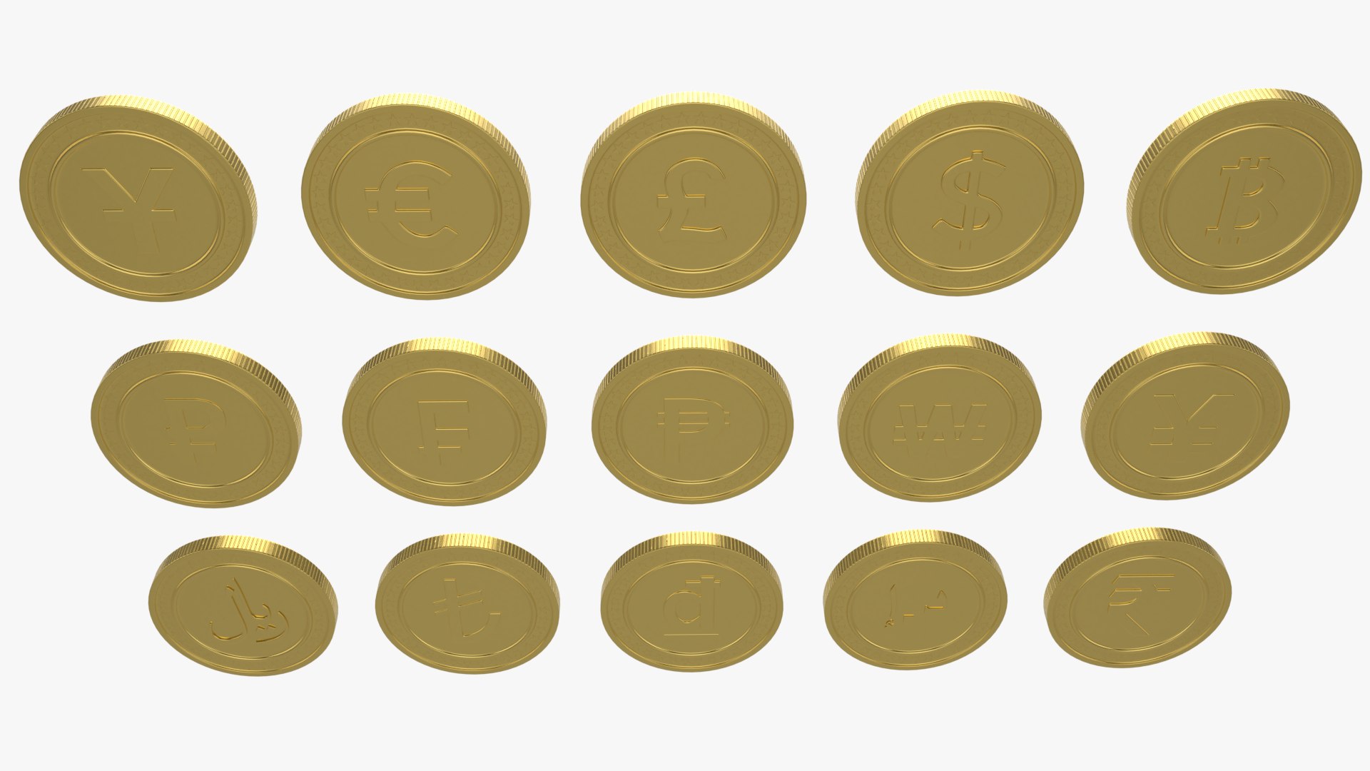 Currency Symbols Coins Collection 3D - TurboSquid 2456663