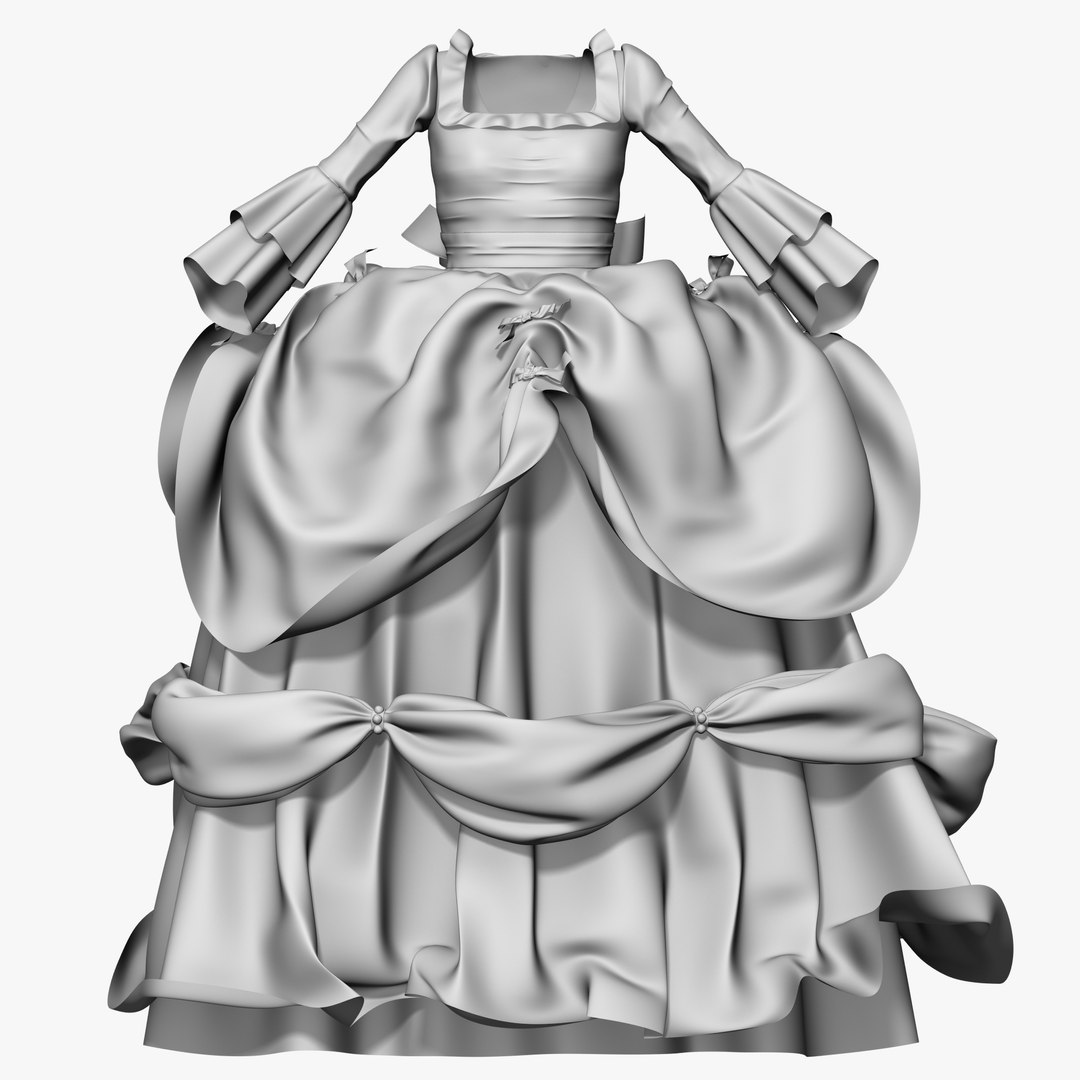 3D Marie Antoinette Ball Gown 1 model - TurboSquid 1731876