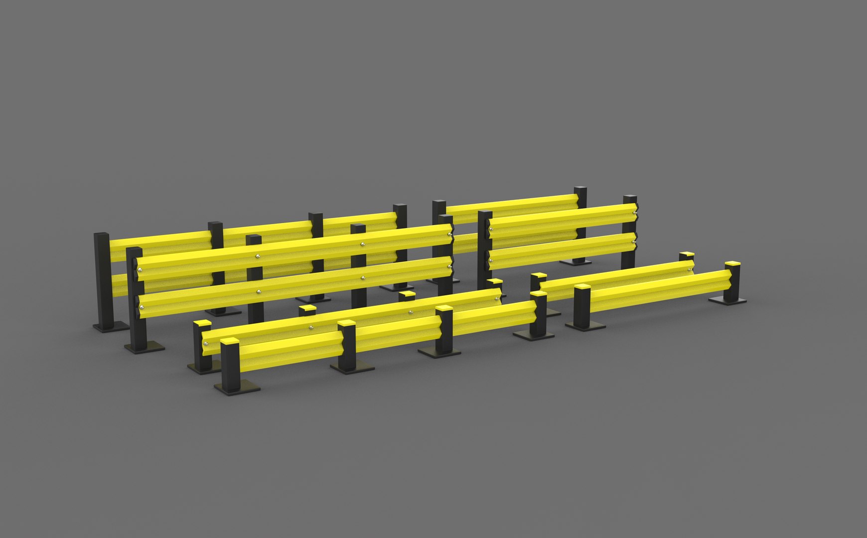 3D Safety Barrier 3D Model - TurboSquid 2413546